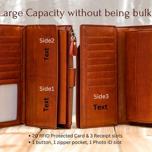 Personalized Womens Wallet, Genuine Leather, Christmas Gift, RFID ...