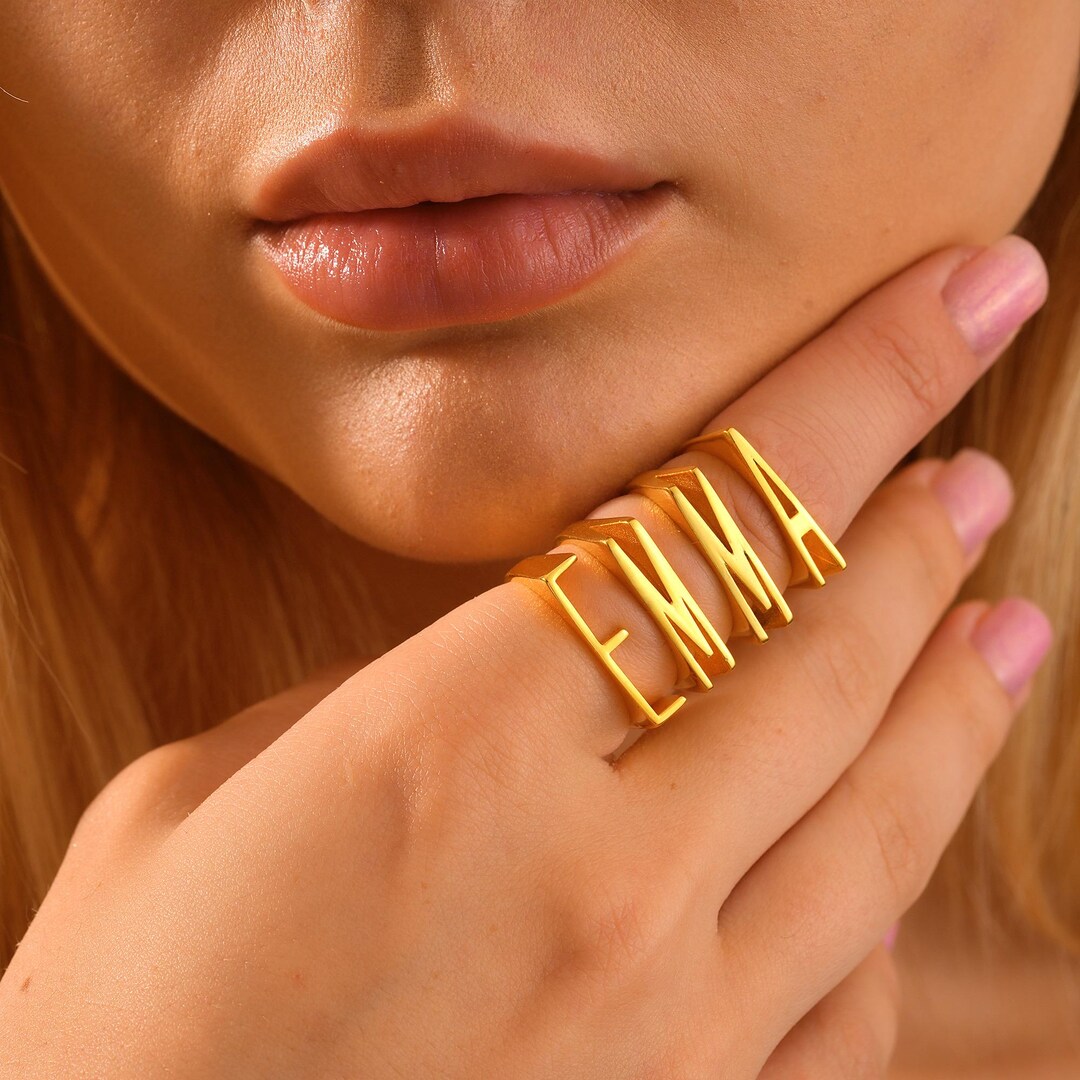 Elegant Personalized Signet Ring for Women Custom Initials or Design ...