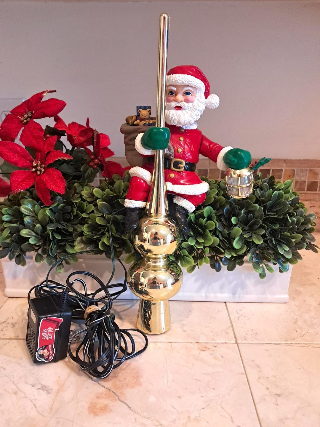 Vintage Mr. Christmas Santa's Lighted Animated Tree Top Christmas Tree ...