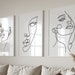 Set of 3 Prints, Line Art Printable, Set of 3 Wall Art, Line Art Woman ...