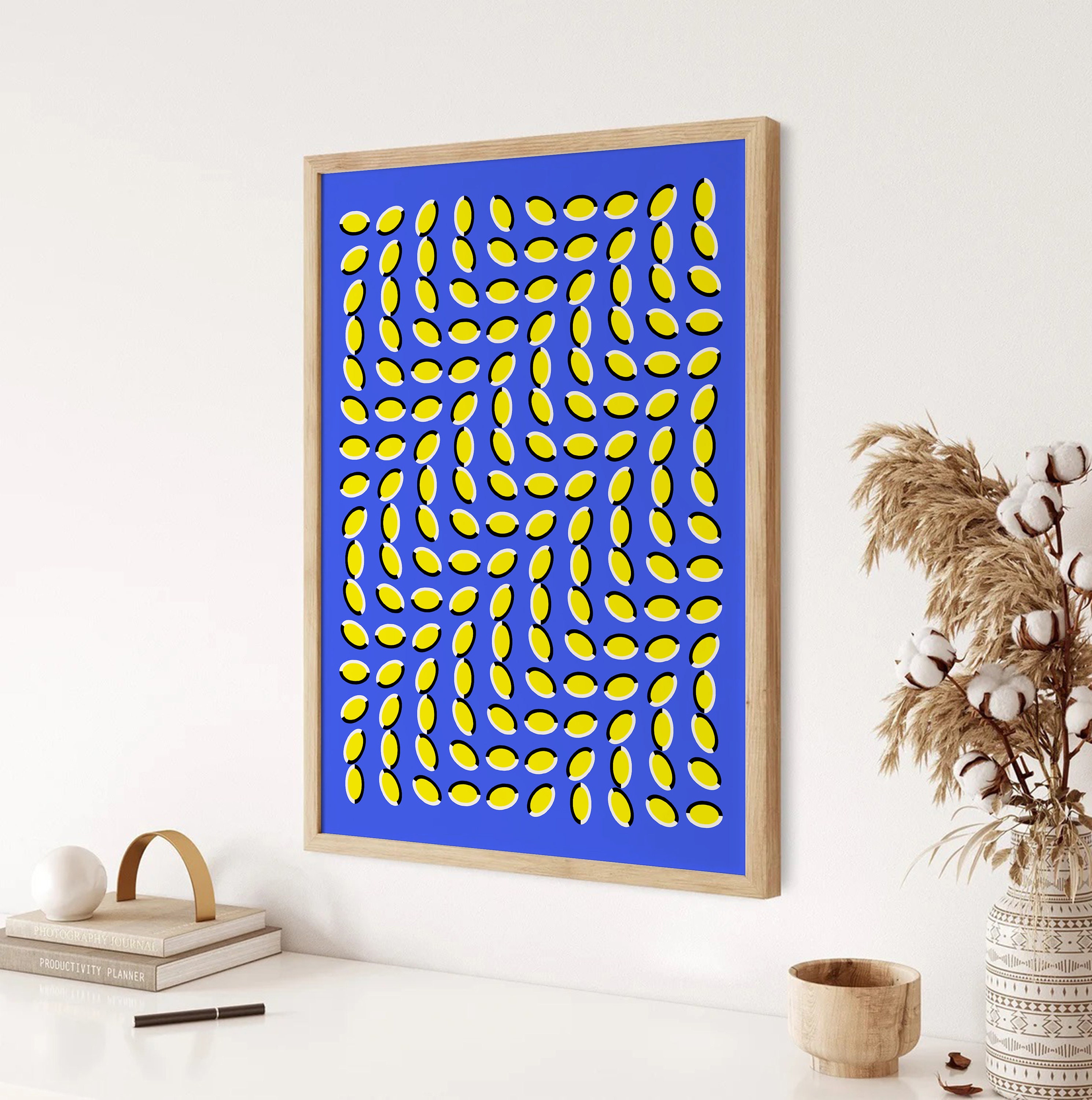 Illusion Poster, Optical Illusion Wall Art, Abstract Geometric Wall ...