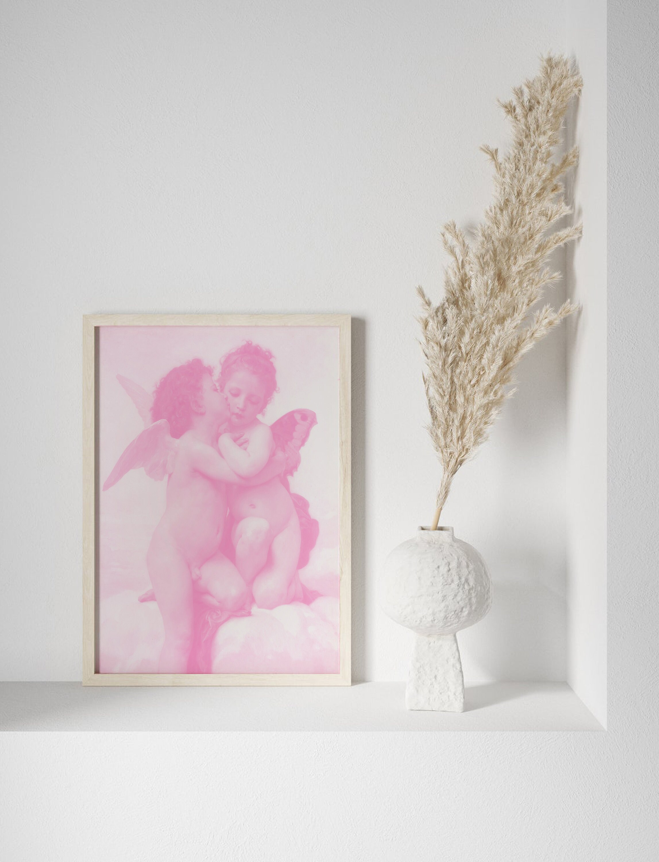 Bouguereau First Kiss Pink Printable Altered Art Printable - Etsy