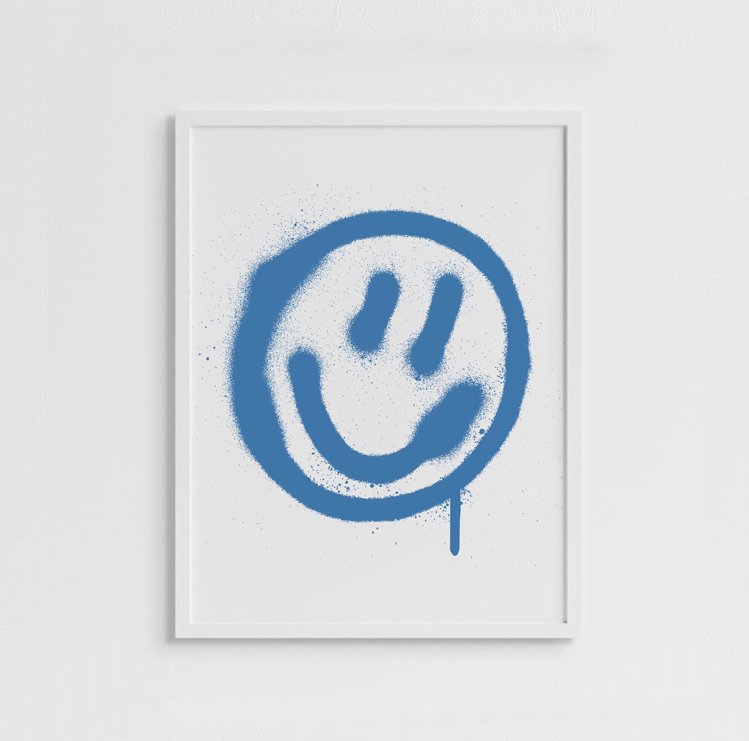 Smiley Face Print, Smiley Face Poster, Smiley Face Wall Art, Graffiti ...