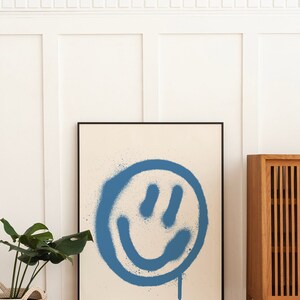 Smiley Face Print, Smiley Face Poster, Smiley Face Wall Art, Graffiti ...