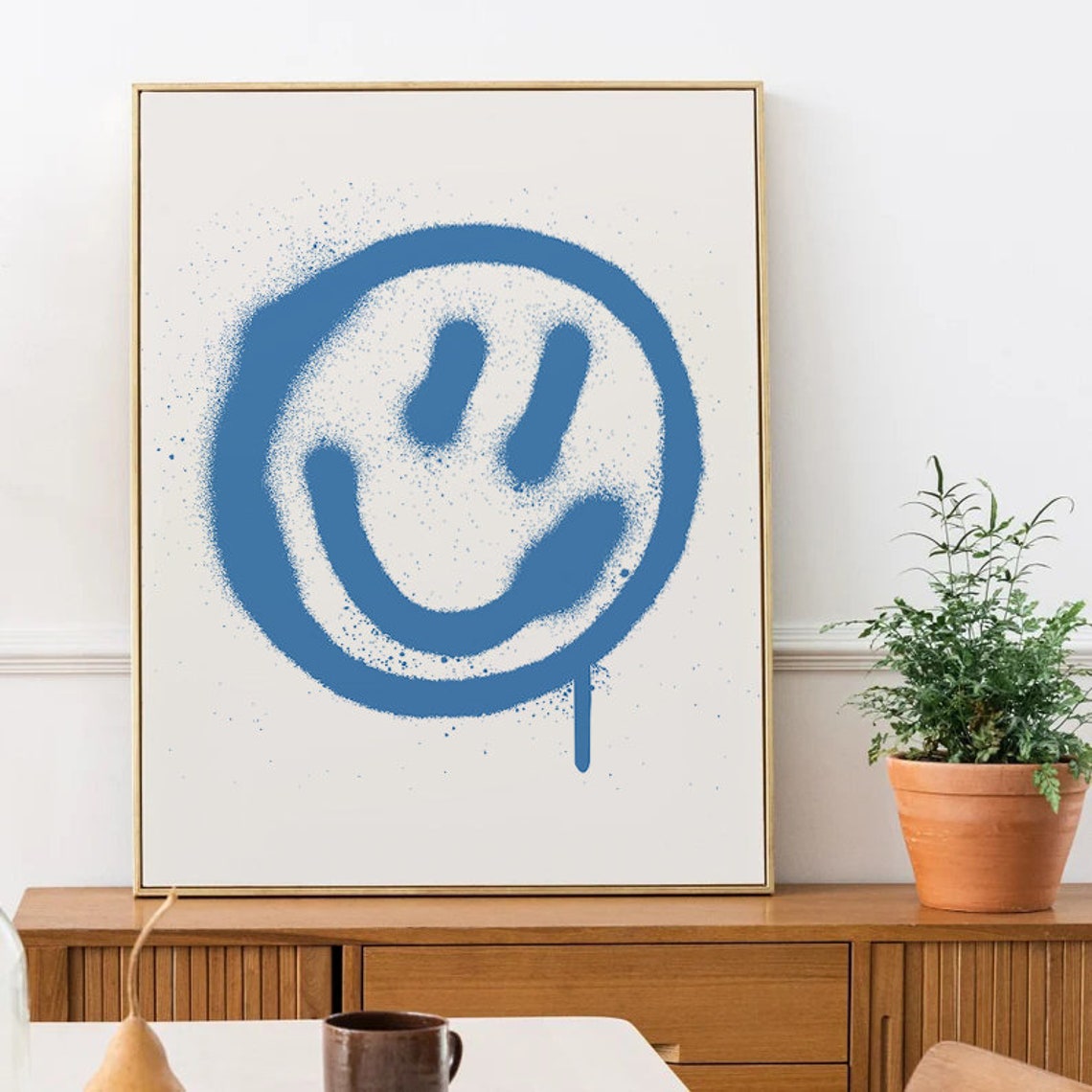 Smiley Face Print, Smiley Face Poster, Smiley Face Wall Art, Graffiti ...