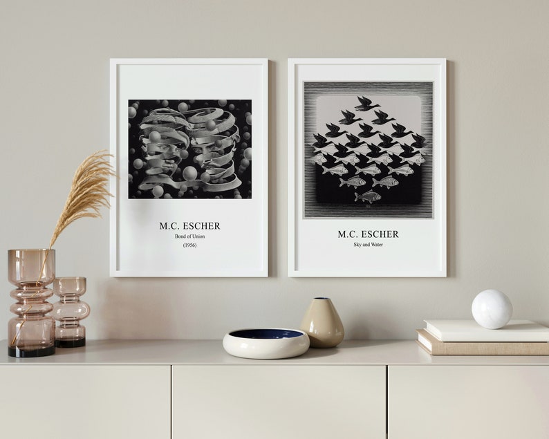 Set of 2 Posters, M.C. Escher Poster, M.C. Escher Print, MC Escher ...