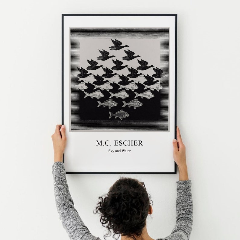 M.C. Escher Poster Sky and Water, M.C. Escher Print, MC Escher Poster ...