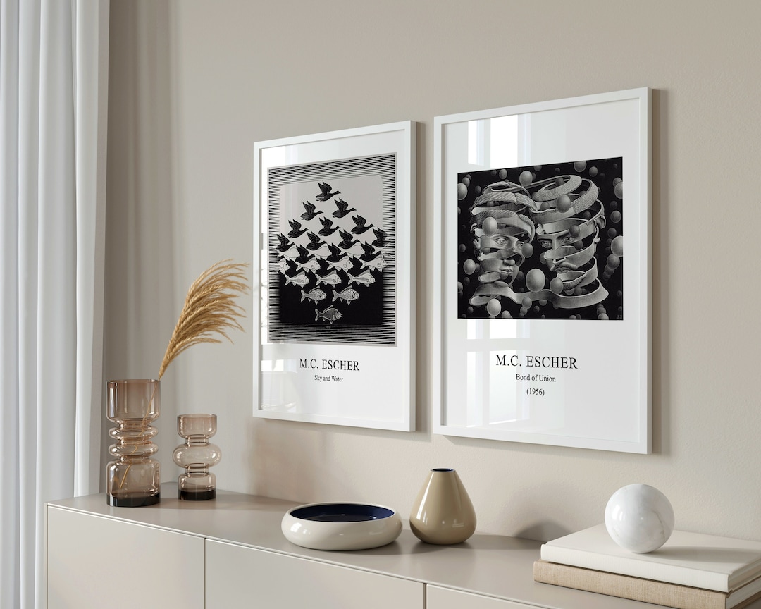Set of 2 Posters, M.C. Escher Poster, M.C. Escher Print, MC Escher ...