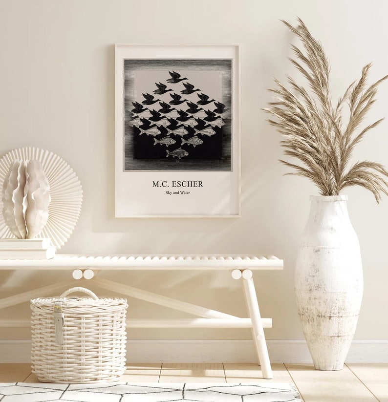 M.C. Escher Poster Sky and Water M.C. Escher Print MC Escher - Etsy