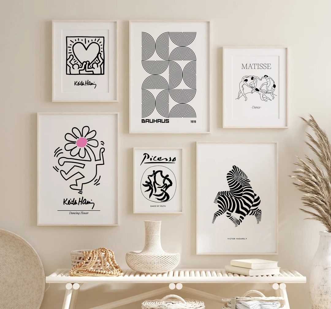 Set of 6 Prints, Set of 6 Wall Art, Keith Haring Print, Picasso Print ...