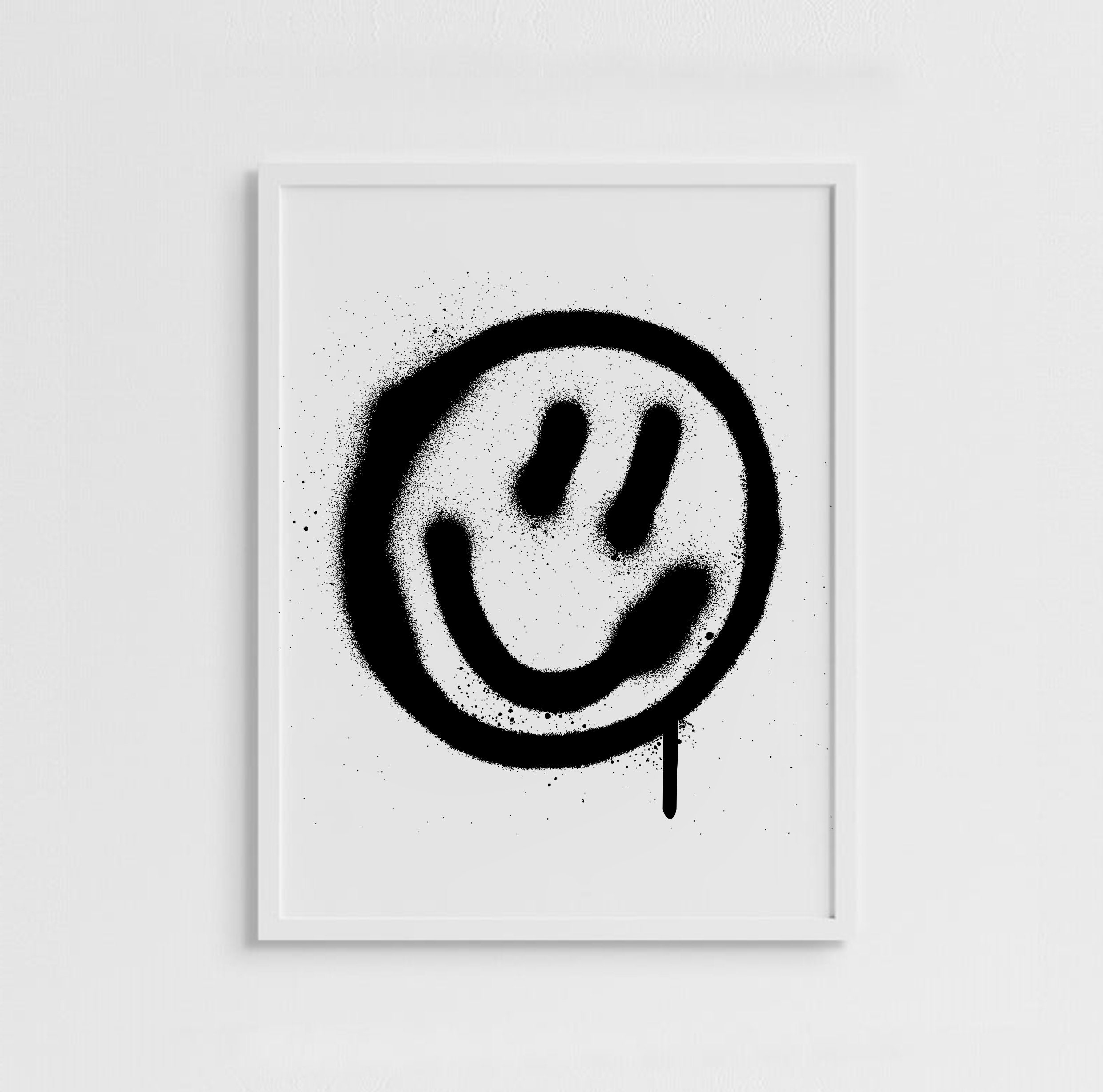 Smiley Face Print Smiley Face Poster Smiley Face Wall Art Gen Z Decor Graffiti Wall Art