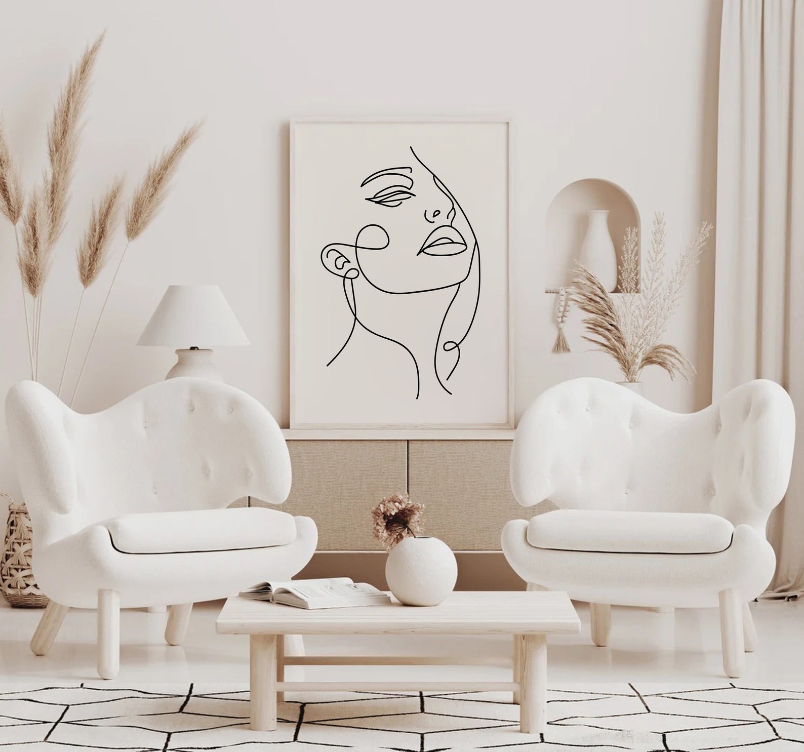 Set of 3 Prints Line Art Printable Set of 3 Wall Art Line - Etsy