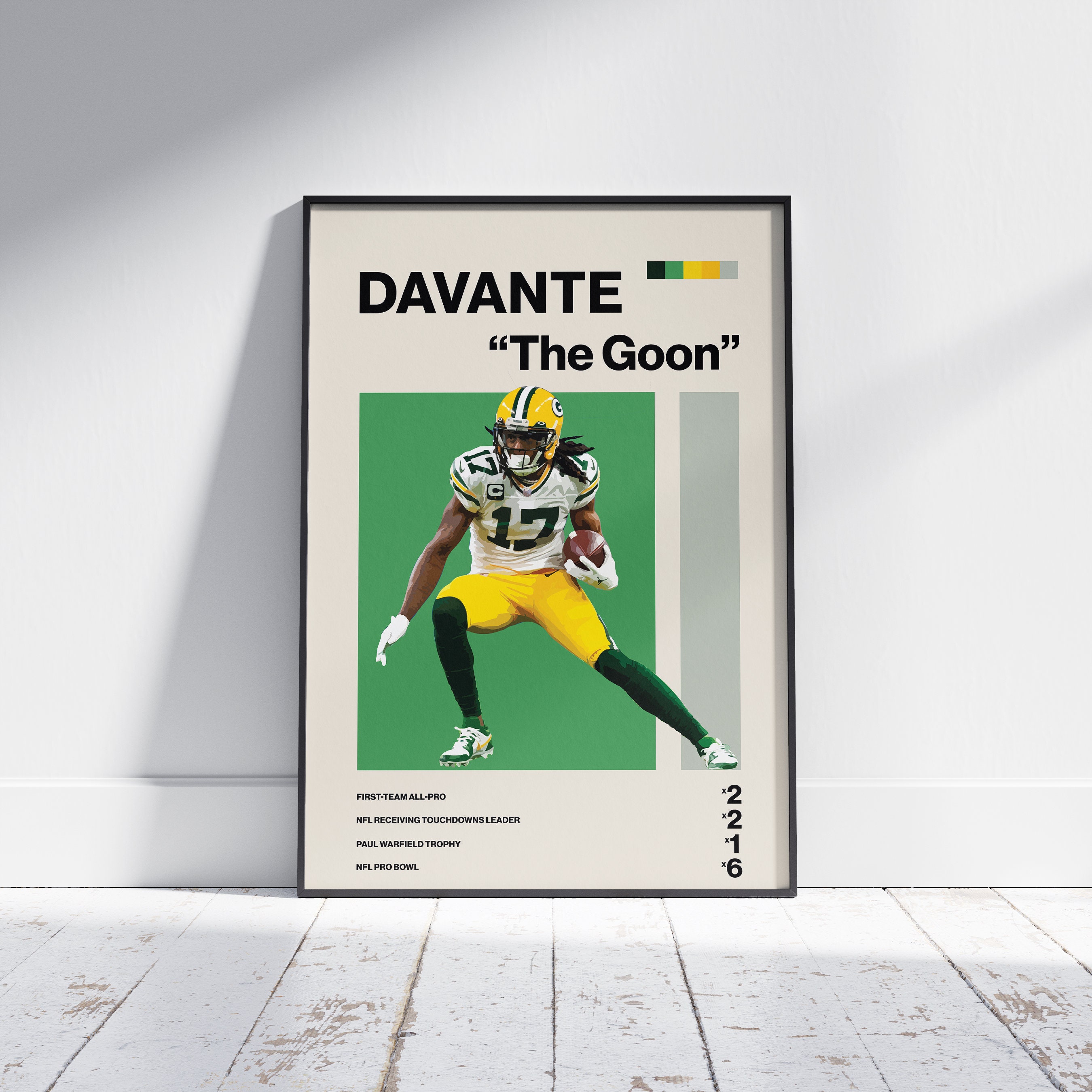 Davante Adams NFL Poster, Digital Print,art Painting, Wall Art ...