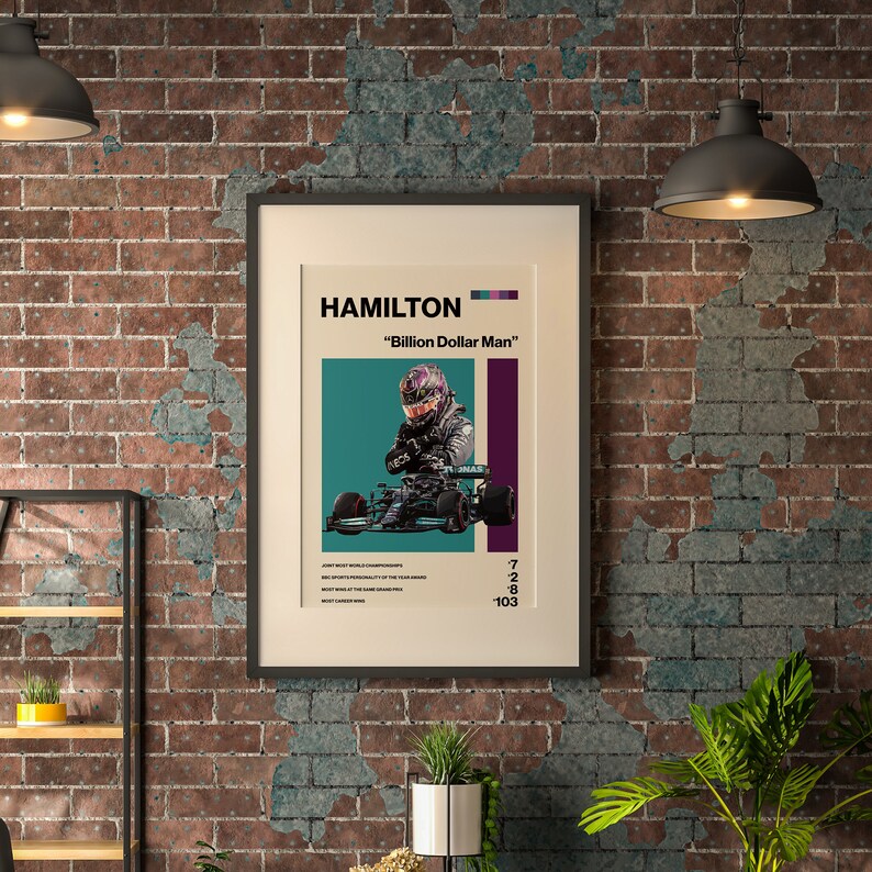 Lewis Hamilton Mercedes F1 Poster, F1 Art Digital Print,art Painting ...