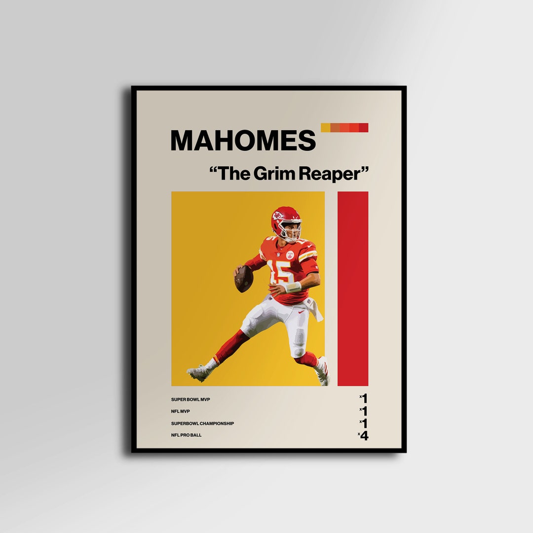 Patrick Mahomes Poster Wall Art NFL Poster Kansas City - Etsy