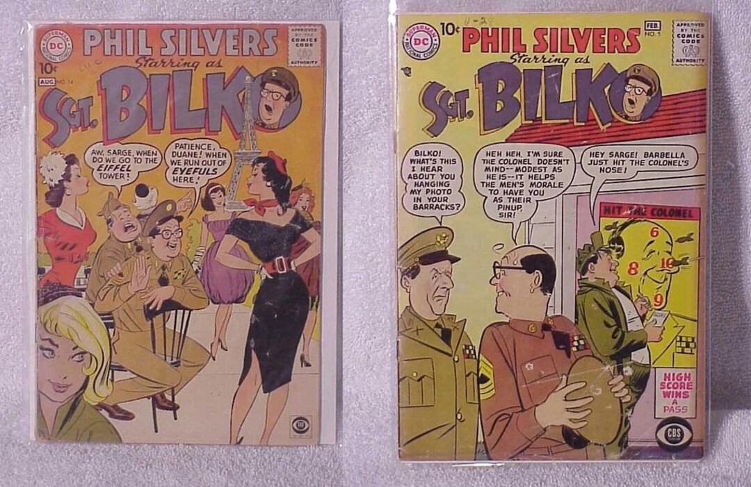 2 Comic Books: SGT BILKO Phil Silvers From the TV Series - D C Comics #5 February 1958 and #14 ...