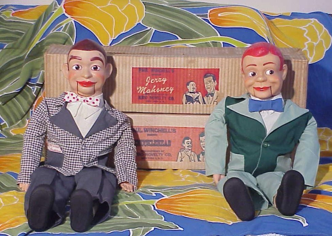 Rare Pair -KNUCKLEHEAD SMIFF and Jerry Mahoney - 24" Ventriloquist ...