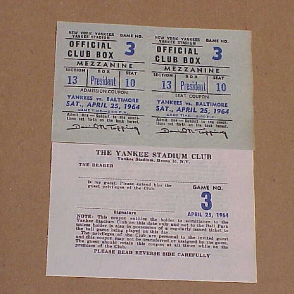 Yankees Ticket - Etsy