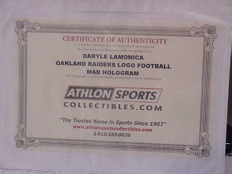 Daryle Lamonica QB (-deceased-) Signed Raiders NFL Football - Comes ...