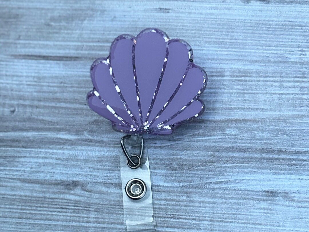 Clam Badge Reel, Summer Retractable Badge Holder, Ariel Badge Reel ...