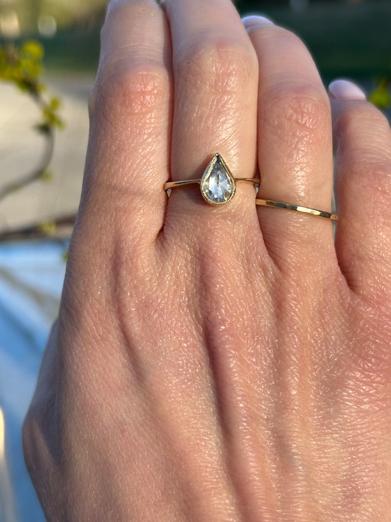 Antique Victorian Pear Rose Cut Diamond Ring, 1.2 car… - Gem