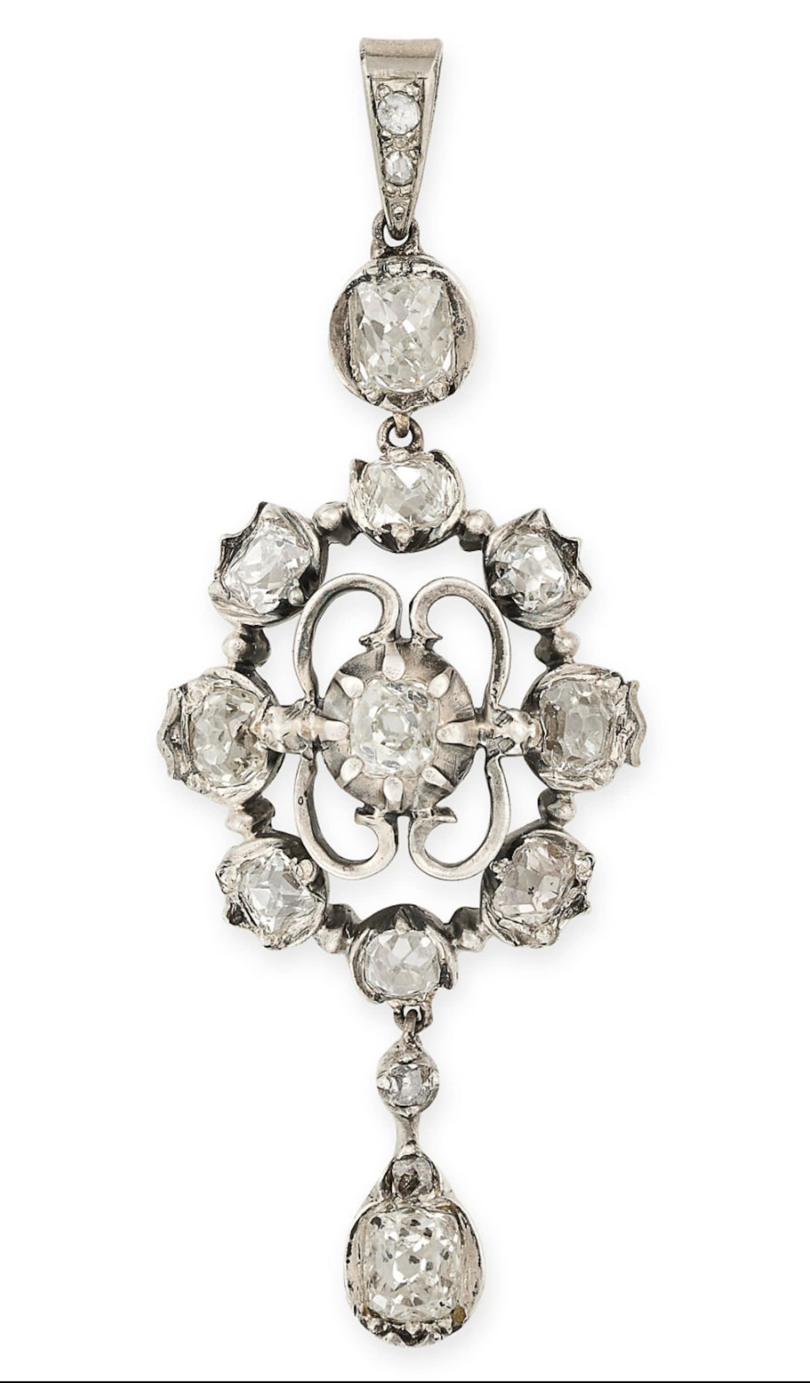 Georgian Diamond Pendant 2.5 to 3ctw Old Mine Cut Diamonds - Etsy