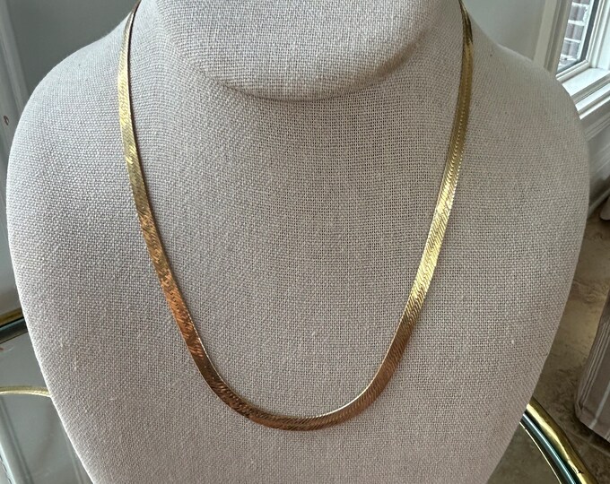 14k Gold 5mm Herringbone 18 Inch Chain Necklace - Etsy
