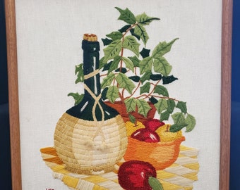 Vintage Framed Mushroom Crewel Embroidery - Etsy