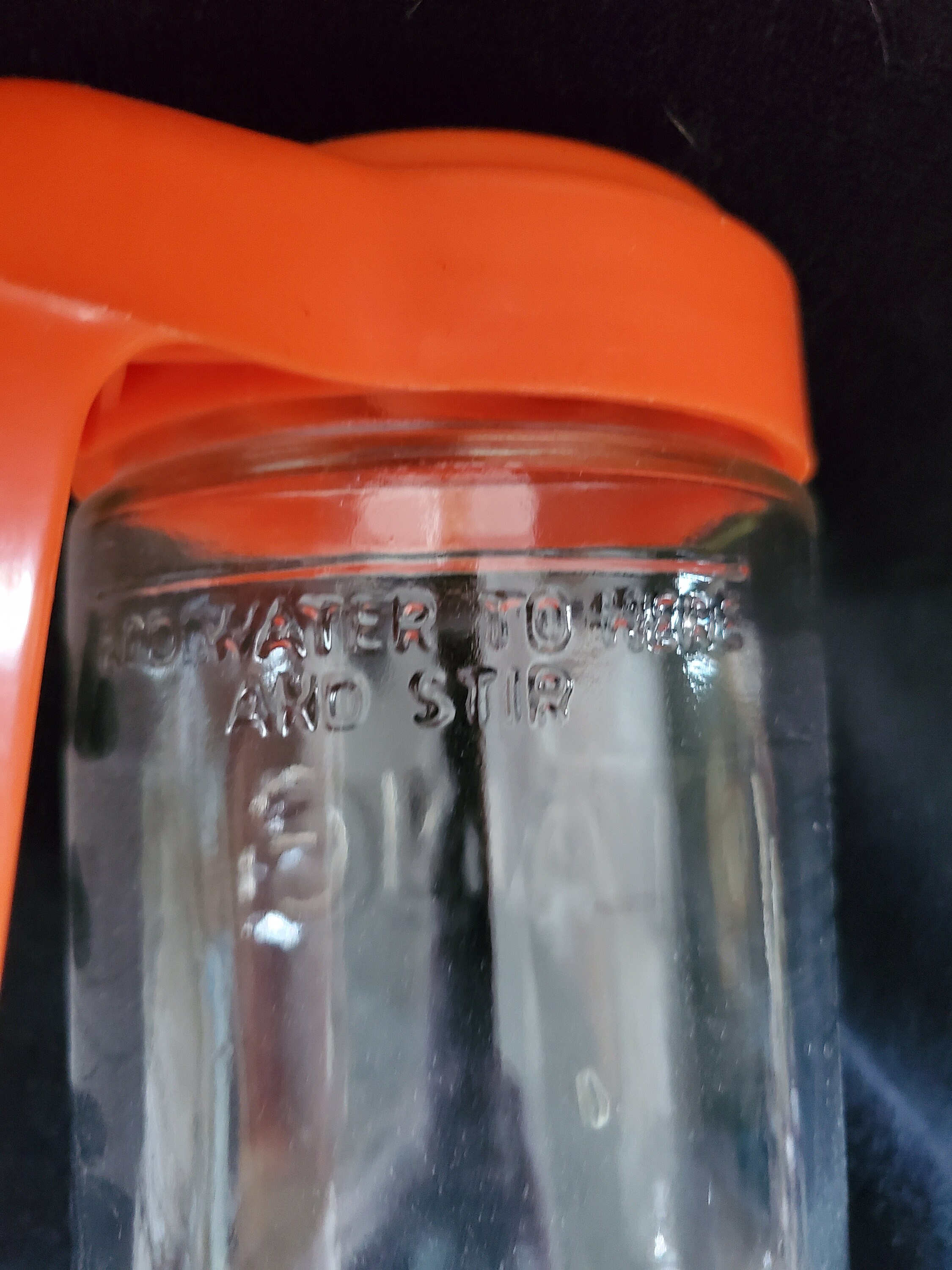 Vintage TANG Glass Pitcher With Orange Plastic Lid and Handle - Etsy