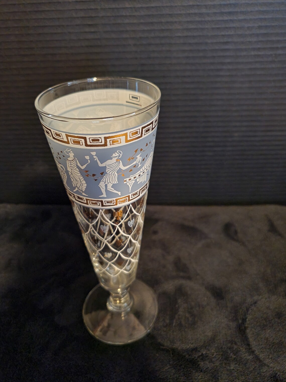 Cera Etruscan Frieze Pilsner Glasses Greek Key Pattern Set of 4 - Etsy