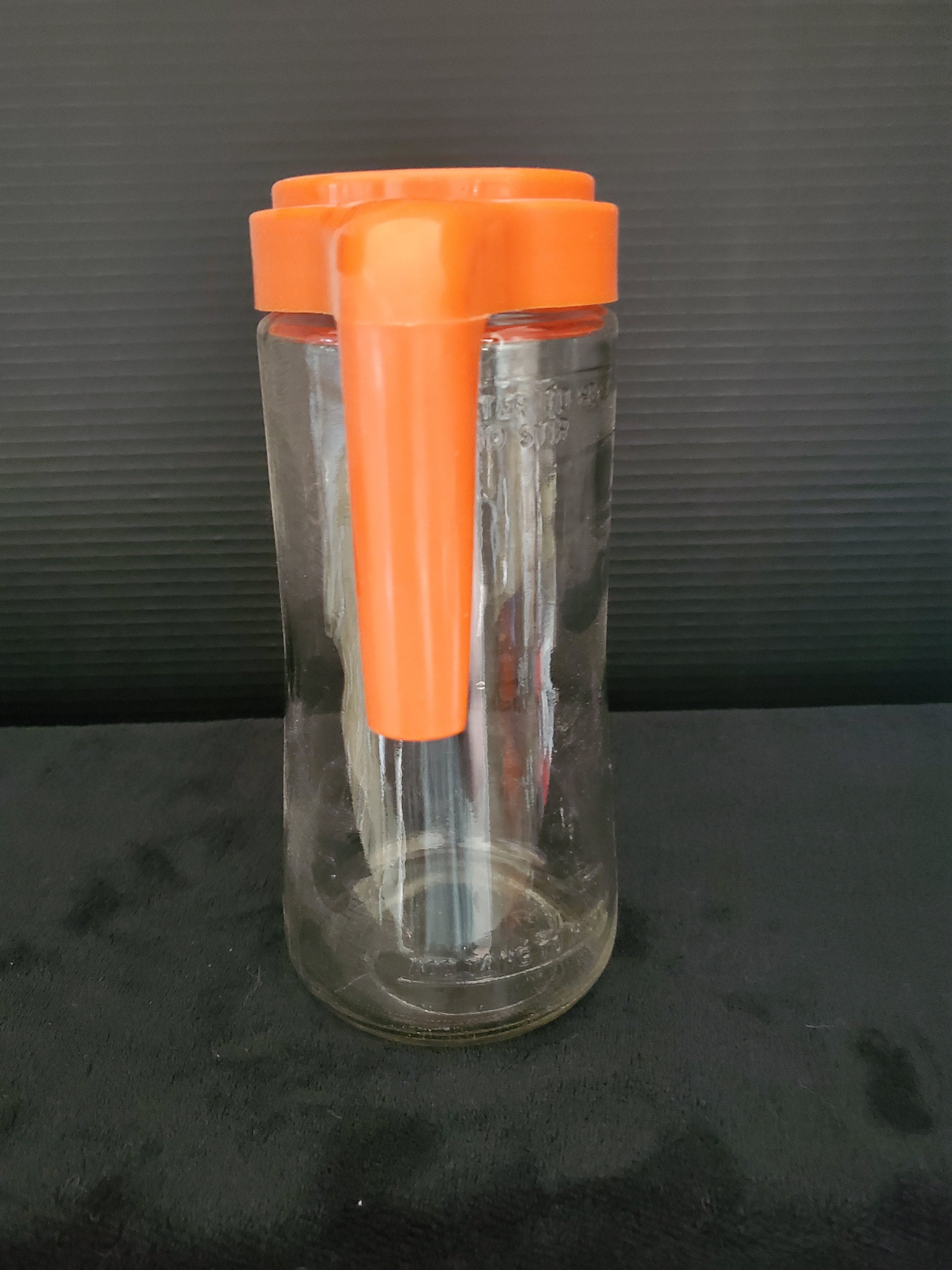 Vintage TANG Glass Pitcher With Orange Plastic Lid and Handle - Etsy