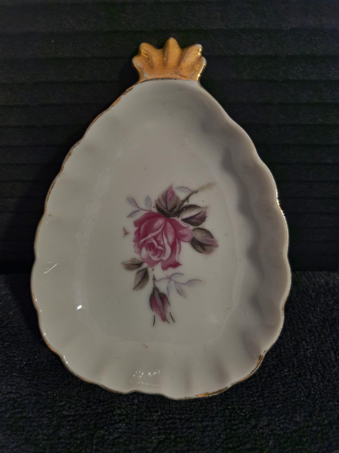 Vintage Porcelain Pineapple Shaped Trinket Dish Marked Dev - Etsy