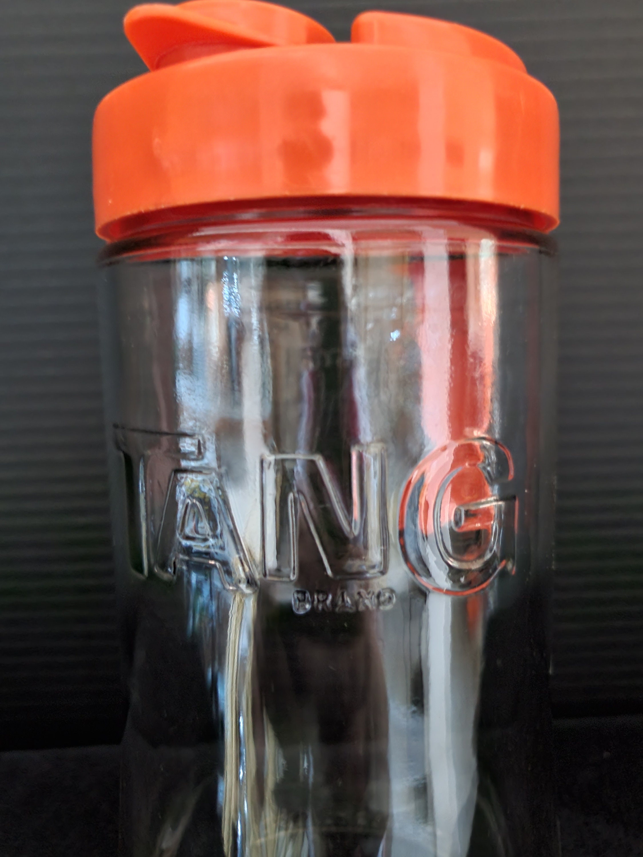 Vintage TANG Glass Pitcher With Orange Plastic Lid and Handle - Etsy