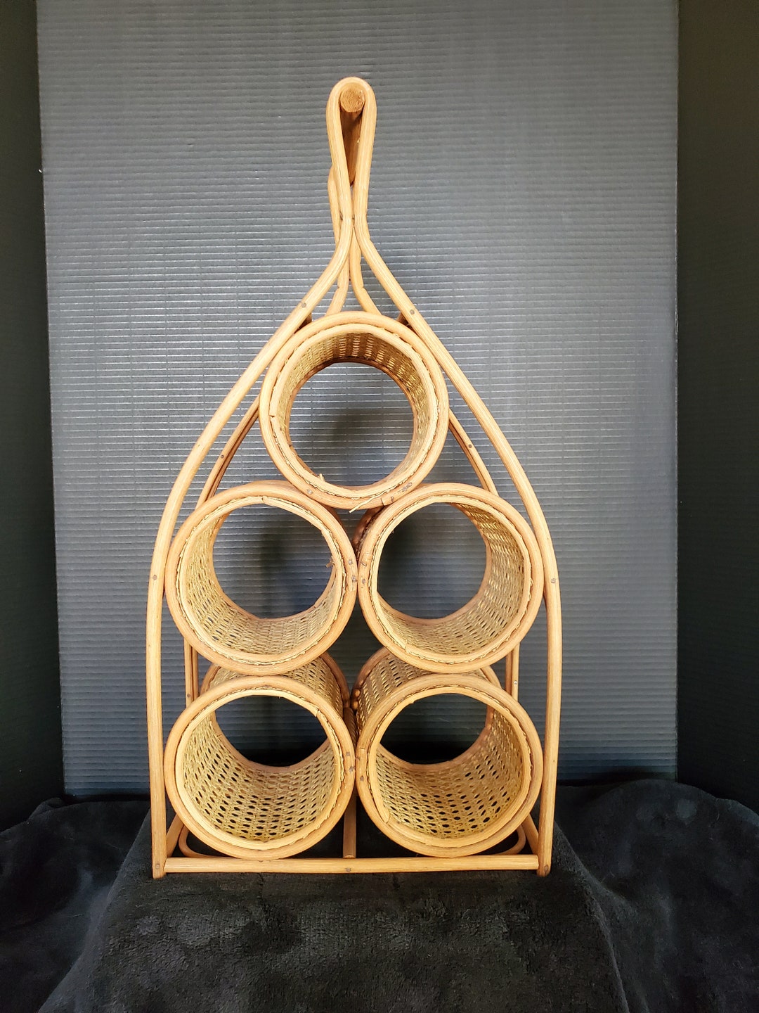 5 Bottle Wicker Wine Rack - Etsy