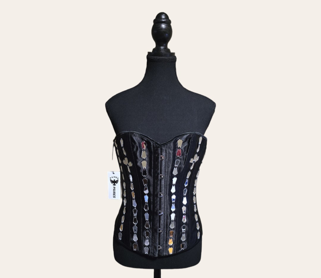 Mirror Covered Satin Corset, Body Shaper Bustier - Etsy