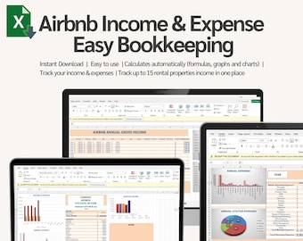 Airbnb Income and Expense Tracker Excel Spreadsheet Template, Short ...