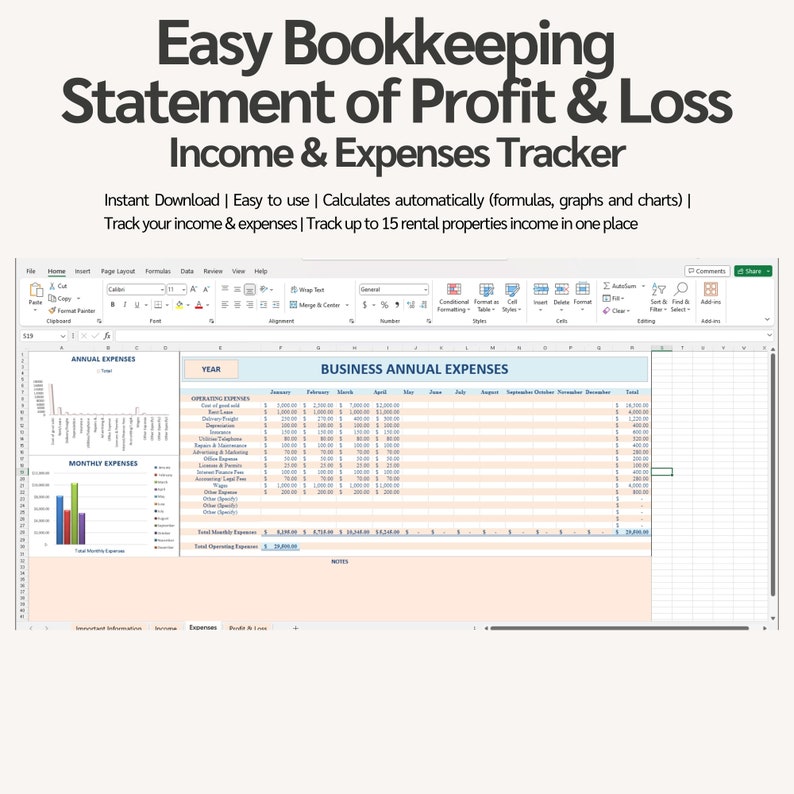 Small Business Income & Expense Tracker Excel Template | Bookkeeping ... Small Business Income & Expense Tracker Excel Template | Bookkeeping ...