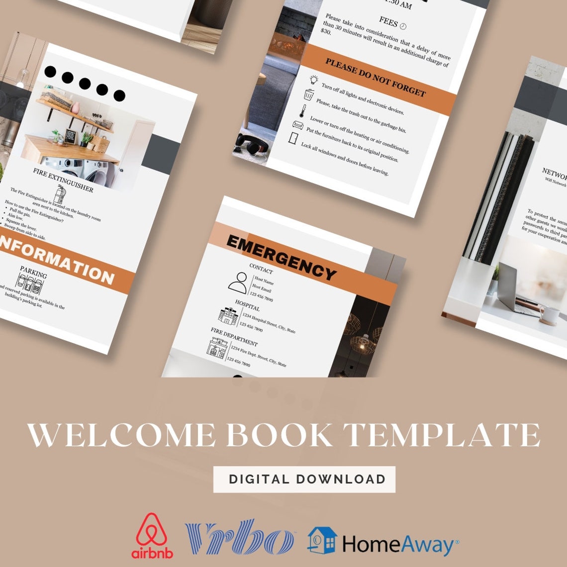 Airbnb/vrbo Welcome Book Template, House Manual Guide for Short-term ...