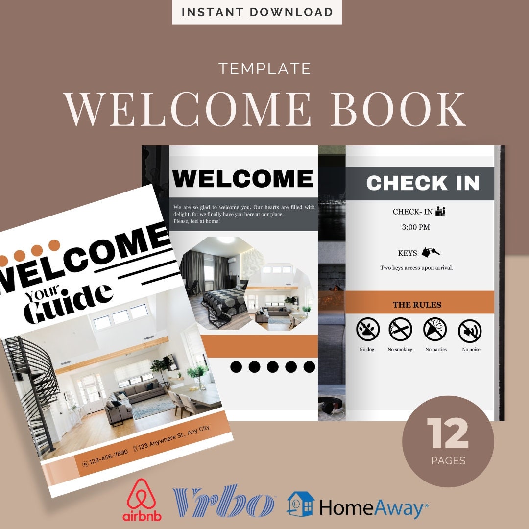 Airbnb/vrbo Welcome Book Template House Manual Guide for - Etsy