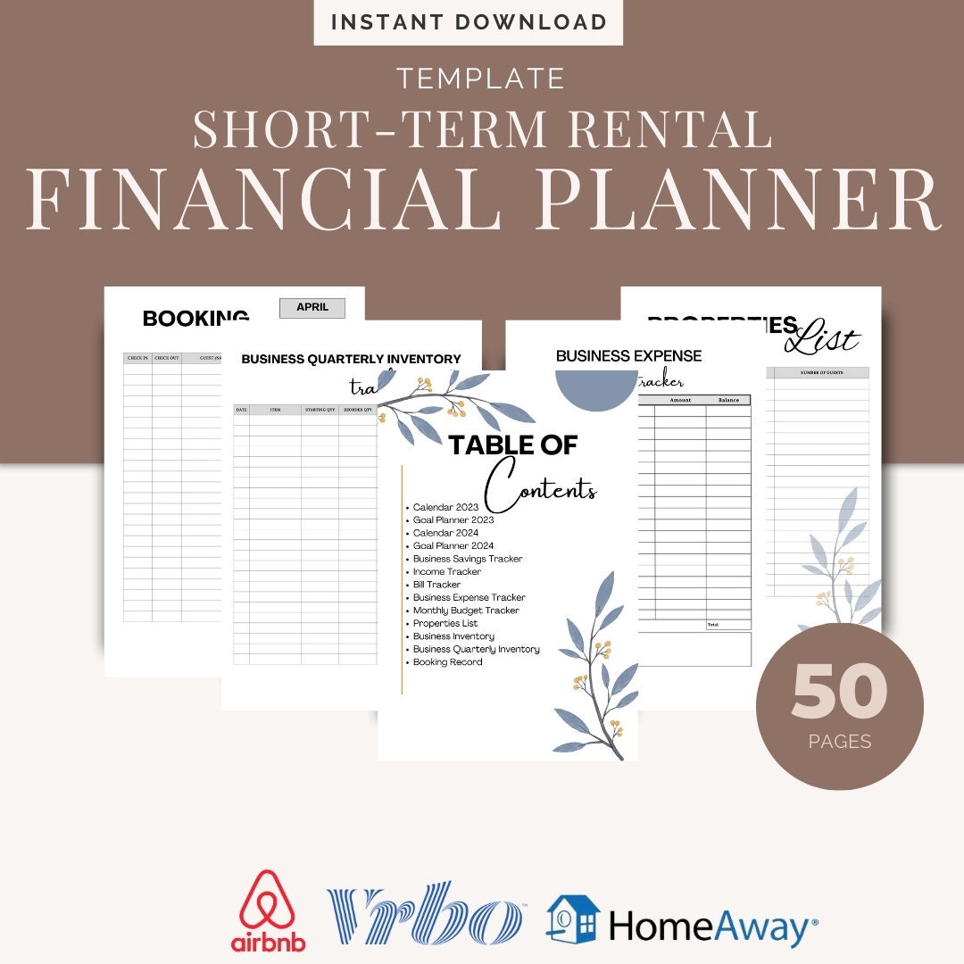 Airbnb Host Planner Printable | Short-term Rental Planner | Finance ...