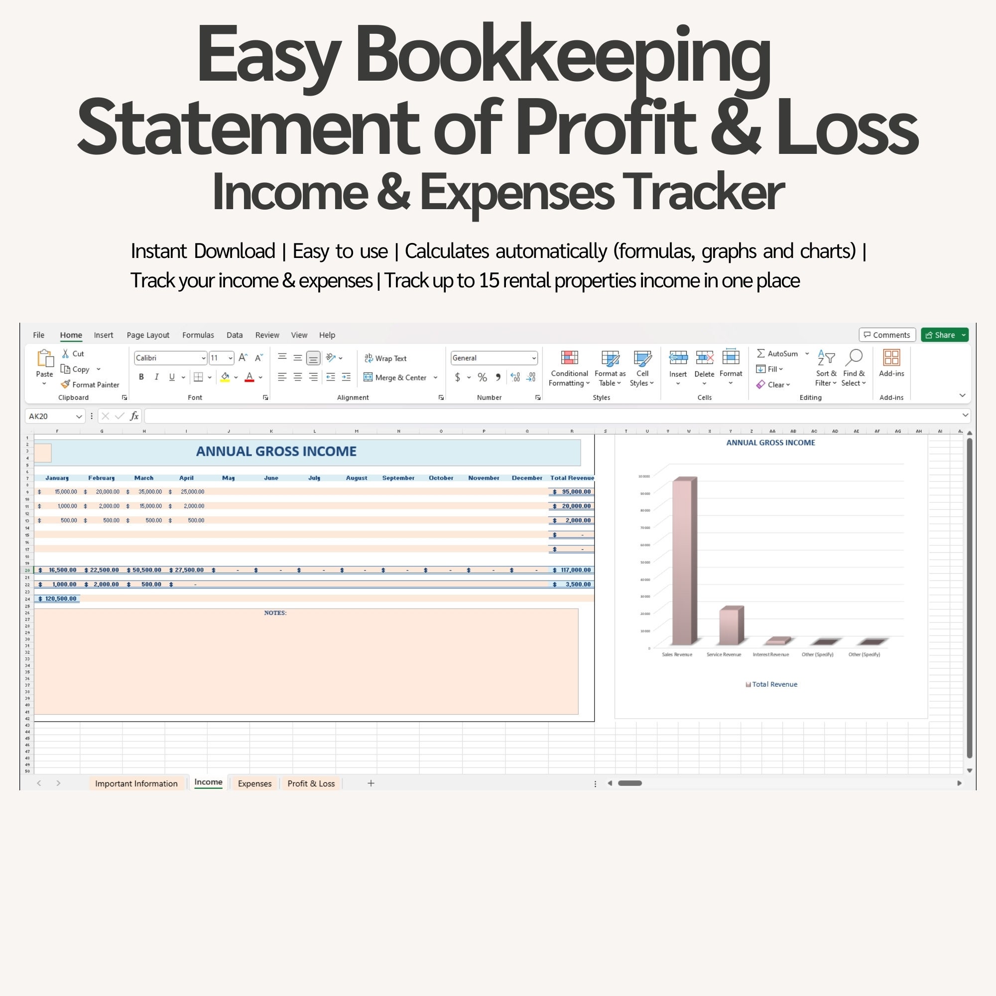 Small Business Income & Expense Tracker Excel Template | Bookkeeping ... Small Business Income & Expense Tracker Excel Template | Bookkeeping ...
