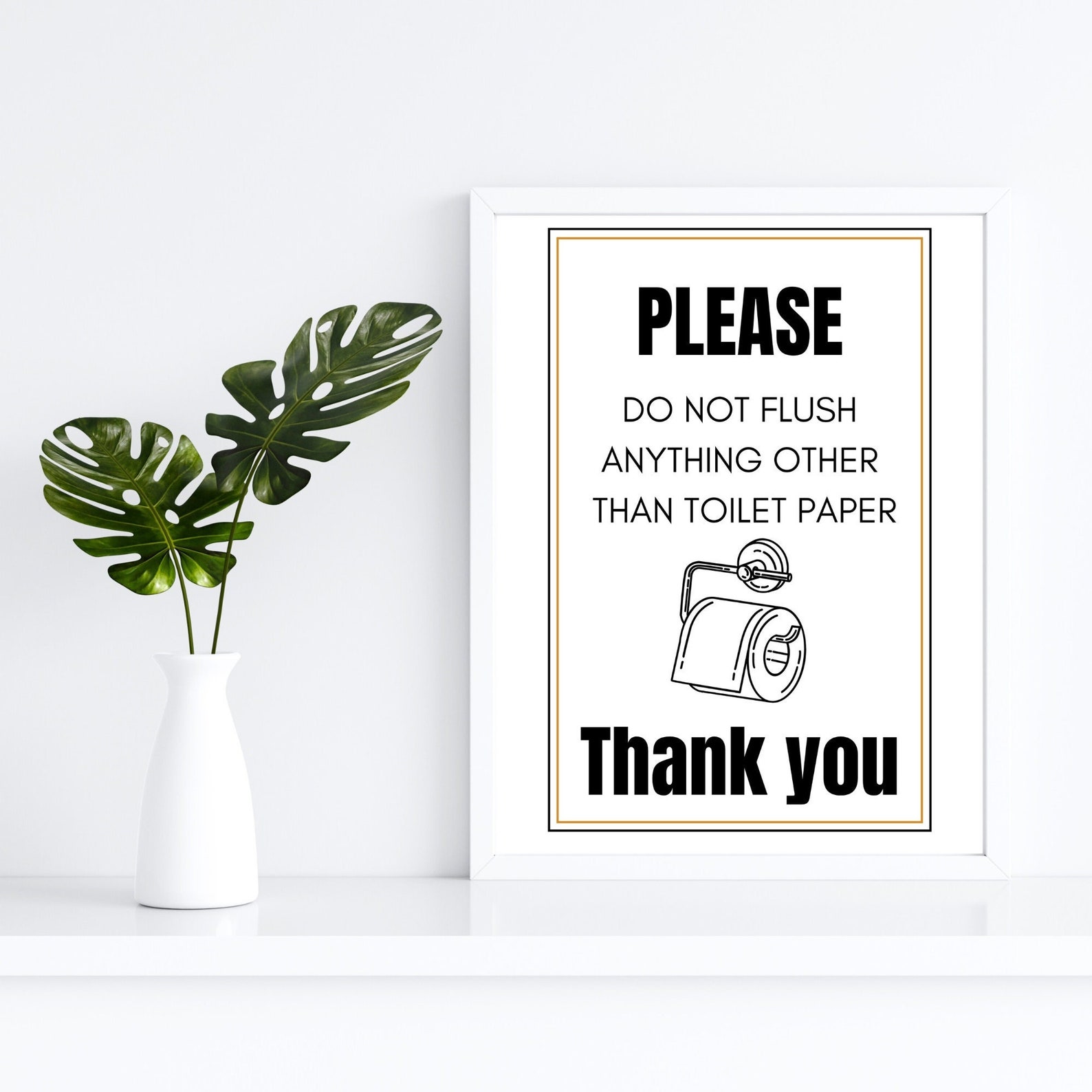 Airbnb/vrbo Toilet Paper Bathroom Sign Do Not Flush Sign - Etsy
