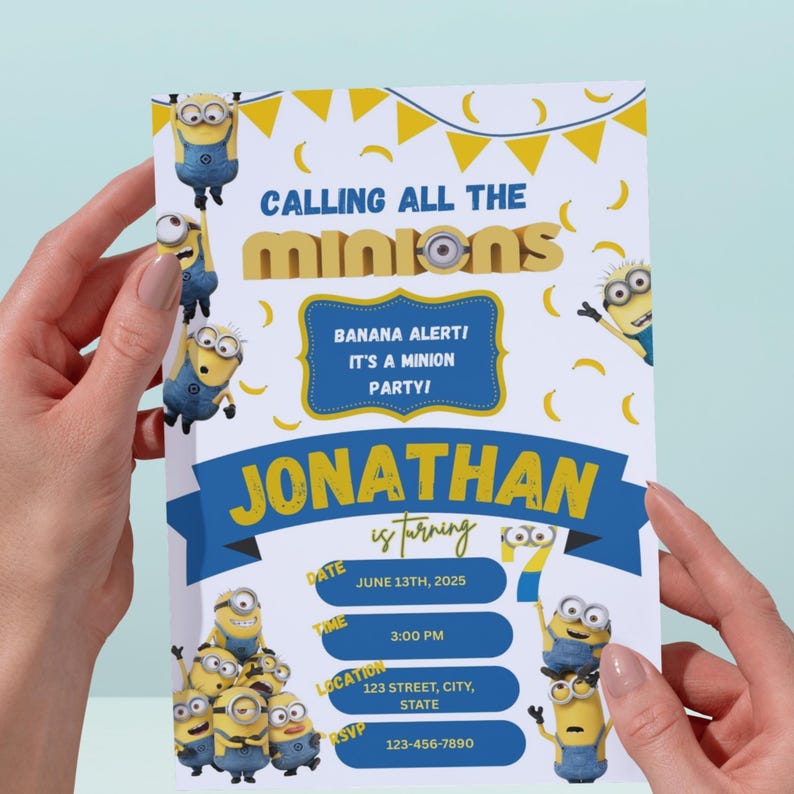 Minions Birthday Invitation | Printable & Digital Minions Themed Bday ...