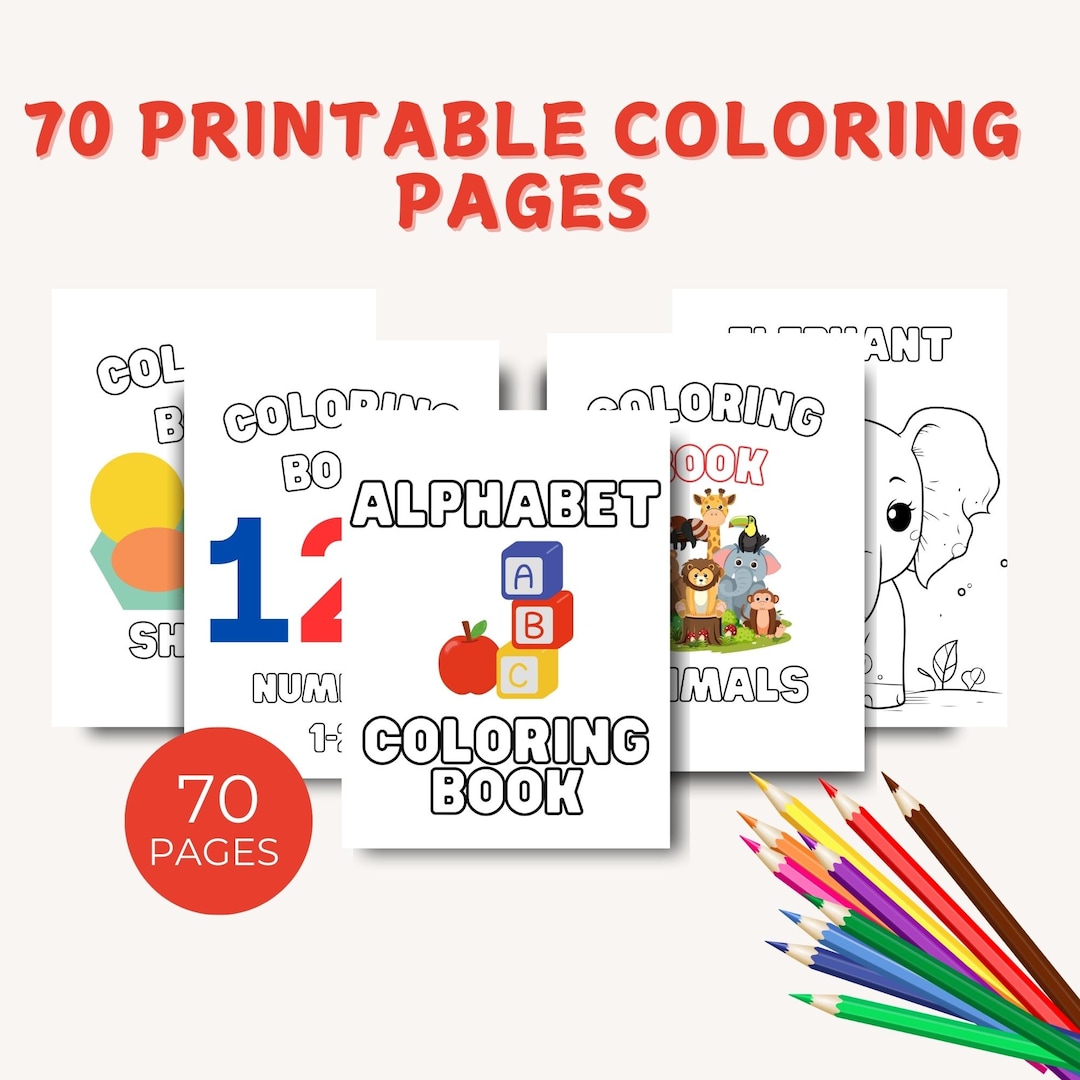 Printable ABC, Numbers, Shapes, and Animals Coloring Pages for Kids ...