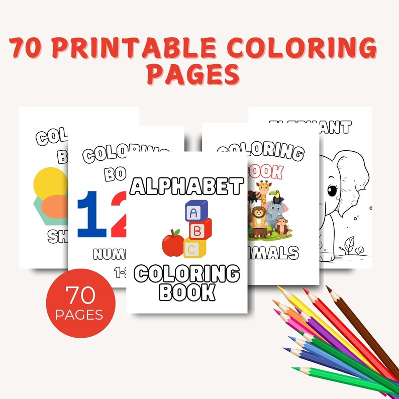 Printable ABC, Numbers, Shapes, and Animals Coloring Pages for Kids ...