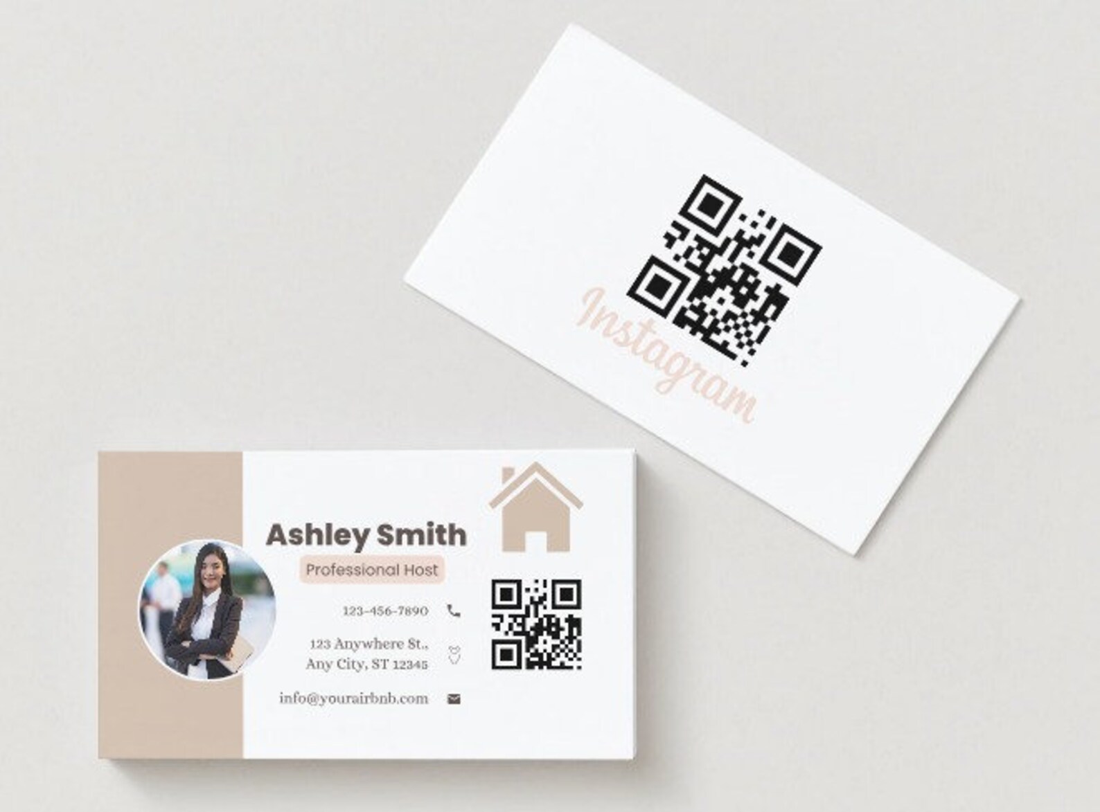 Editable Digital Business Card Template With QR Code Real Estate Canva ...