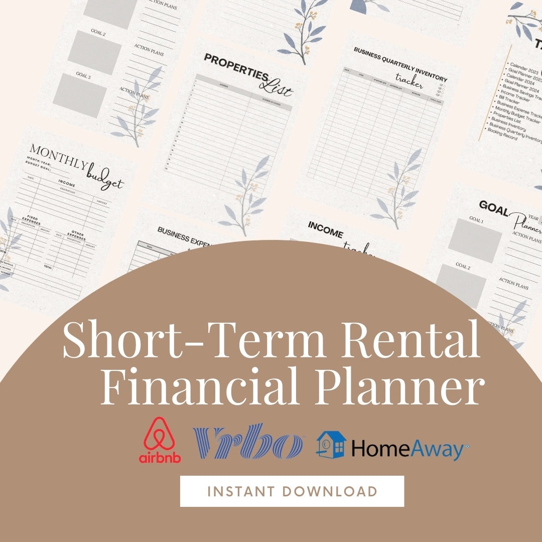 Airbnb Host Planner Printable | Short-term Rental Planner | Finance ...