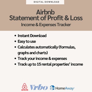Airbnb Income and Expense Tracker: Excel Template (digital Download) - Etsy