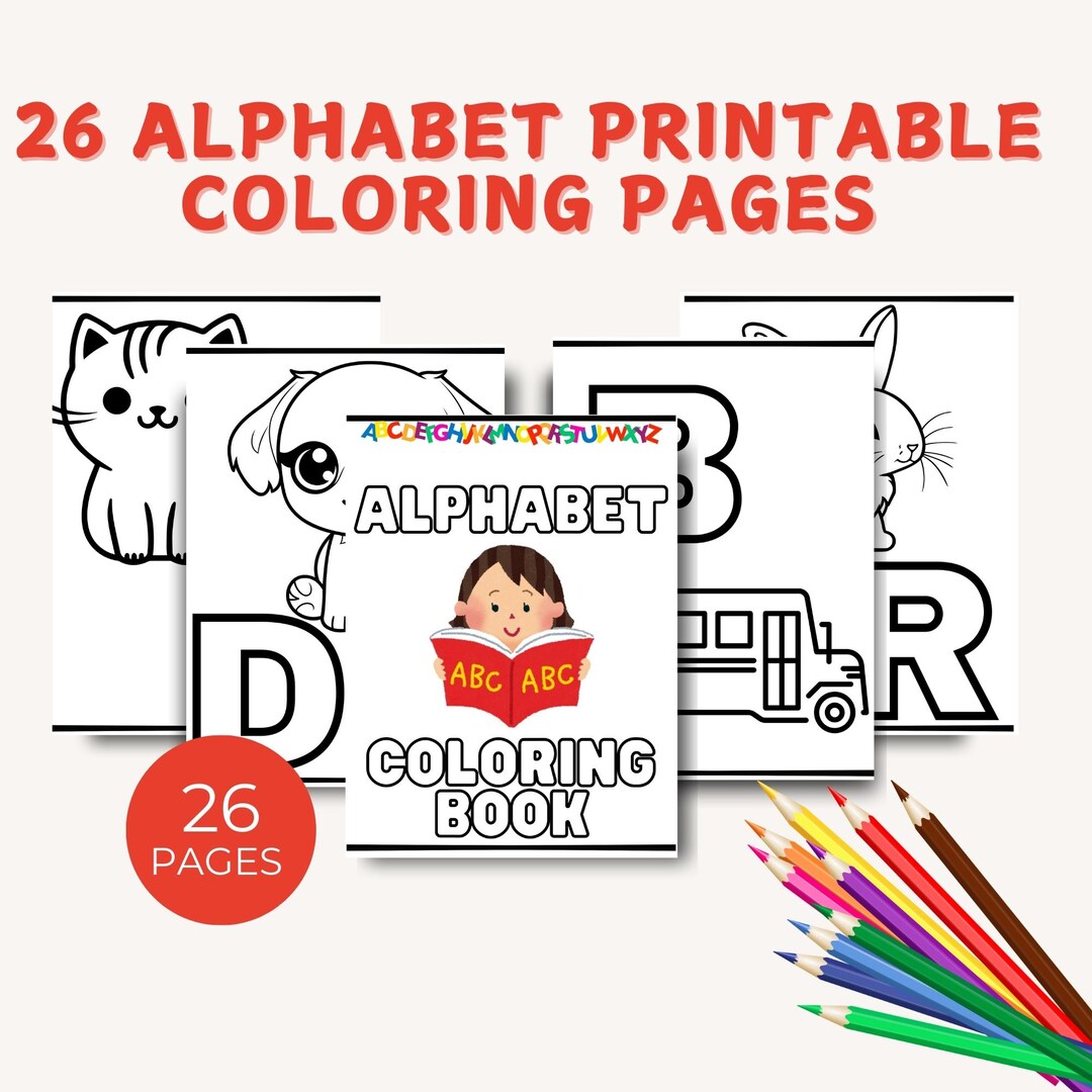 Alphabet Coloring Pages for Kids, Fun ABC Learning and Coloring Book ...