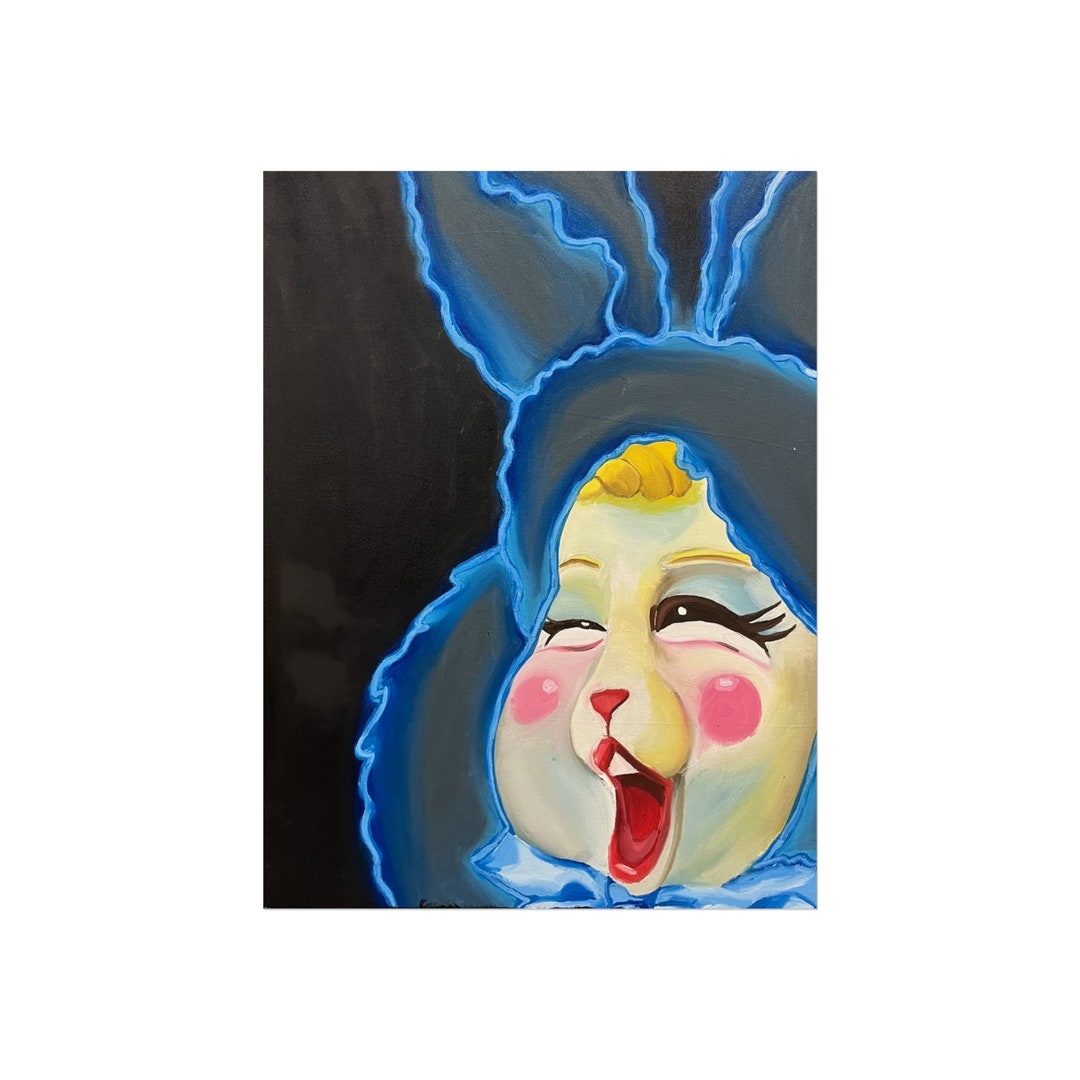 Original Art by Anna Corso, Cute Bunny, Neon Sign, Kitsch, Vintage ...